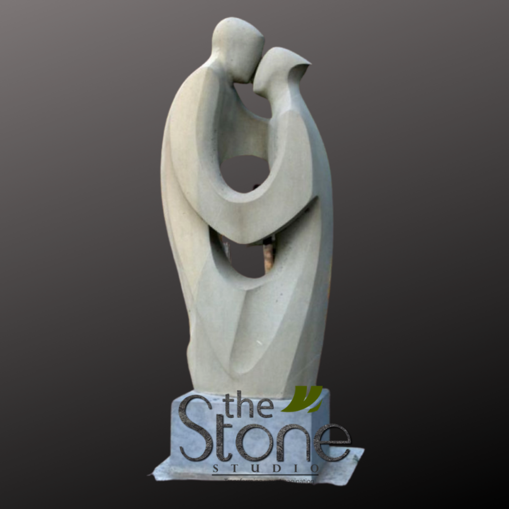 Modern Sculpture for Garden in Grey Stone 4ft - The Stone Studio