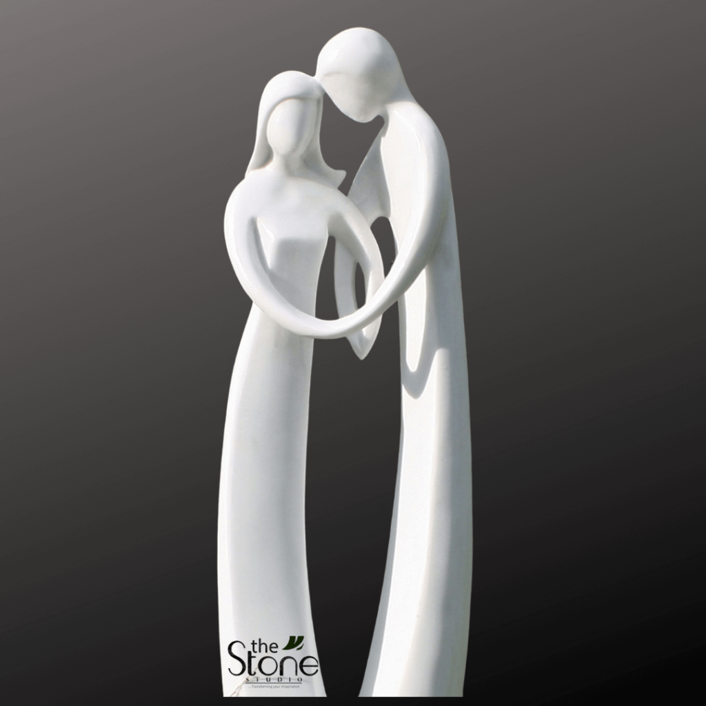 Endless Love Modern Statue in Marble Look 2ft Fibre Idol