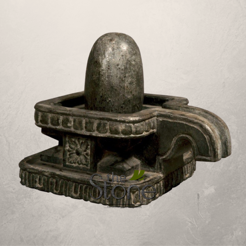 Shiv Linga Sculpture on Designer Base 3ft - The Stone Studio
