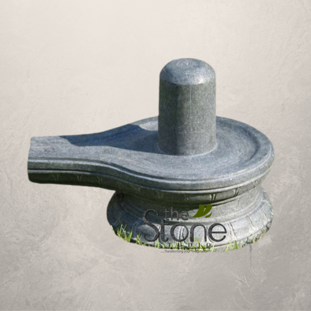 Shiva Linga Sculpture in Black Granite 18" - The Stone Studio