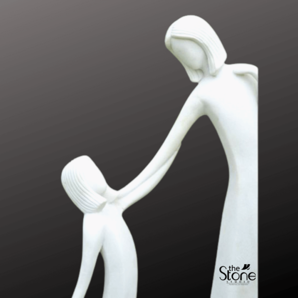 Mother and Daughter Modern Sculpture 24" - The Stone Studio