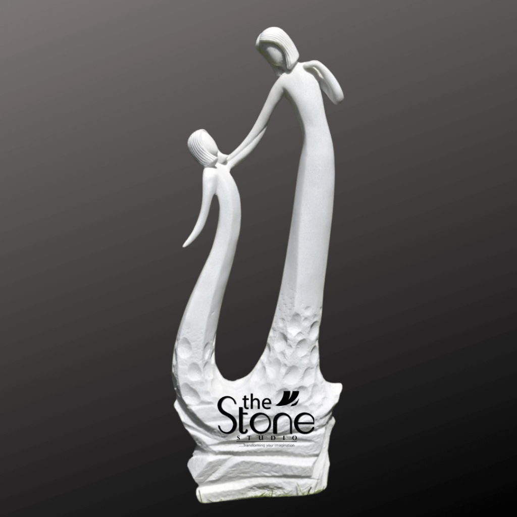 Mother and Daughter Modern Sculpture 24" - The Stone Studio