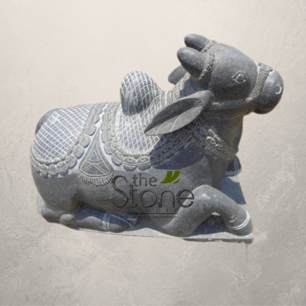 Nandi Statue in Black Stone 24": Buy Best - The Stone Studio