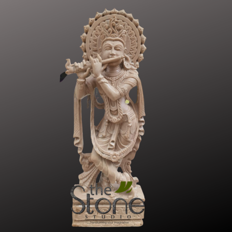 Bal Krishna Statue In Back Stone - The Stone Studio