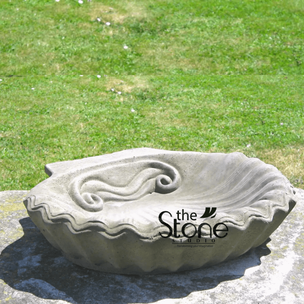 Buy Beautiful Sea Shell Bird Bath 2' - The Stone Studio