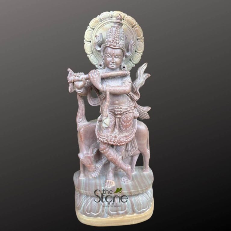 Buy Best Krishna with Cow Gift Statue 12" - The Stone Studio
