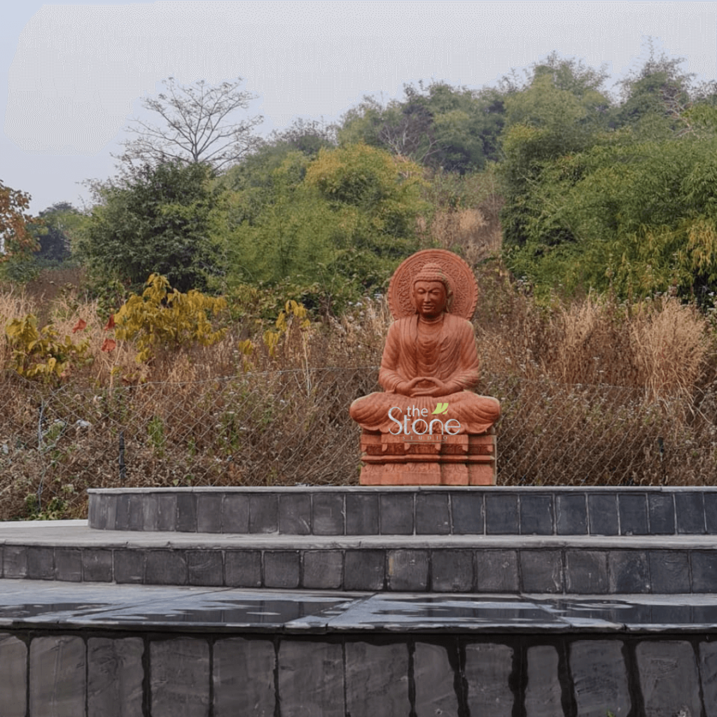 Meditating Buddha Statue 4ft in Sandstone - The Stone Studio
