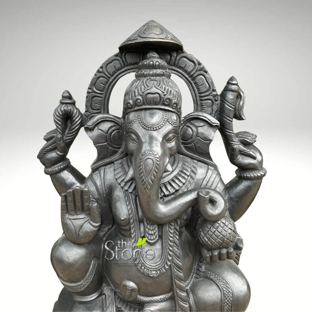Buy Vinayagar Statue 2.5 ft Intricate Carving - The Stone Studio