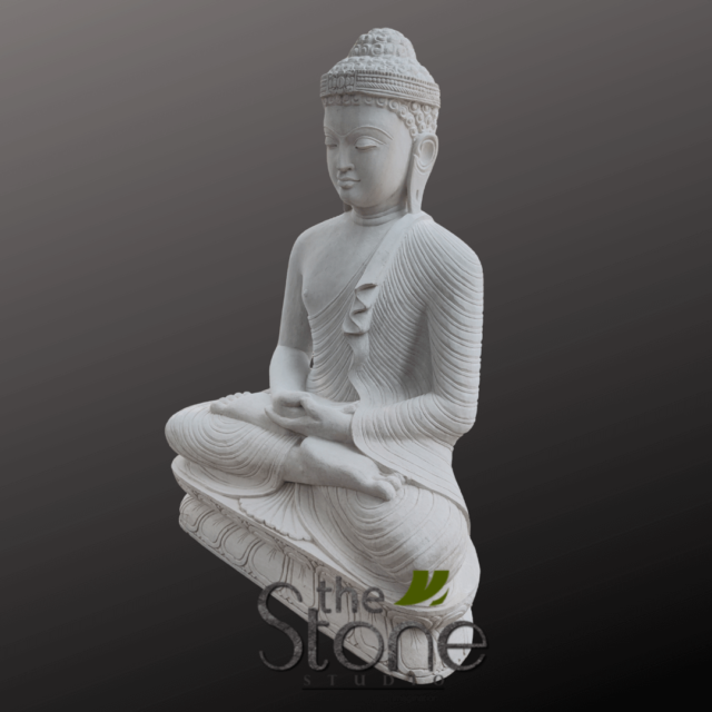 Buddha White Statue 4ft: Buy Divine Art - The Stone Studio