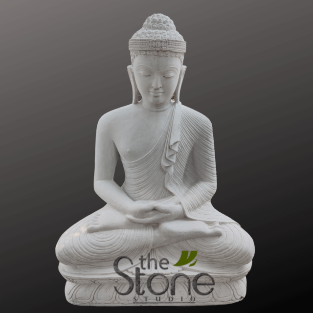 Buddha White Statue 4ft: Buy Divine Art - The Stone Studio
