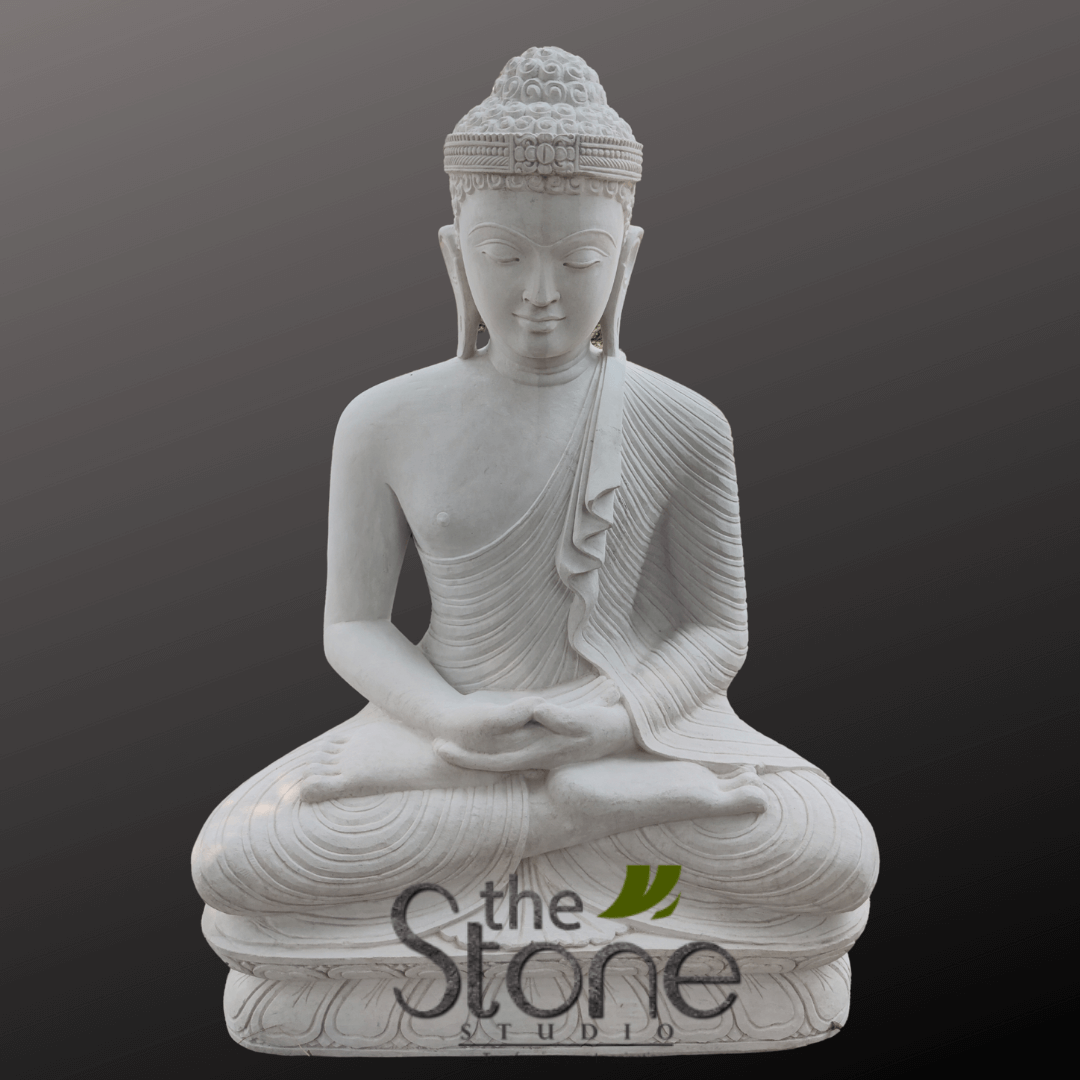 Buddha White Statue 4ft: Buy Divine Art - The Stone Studio
