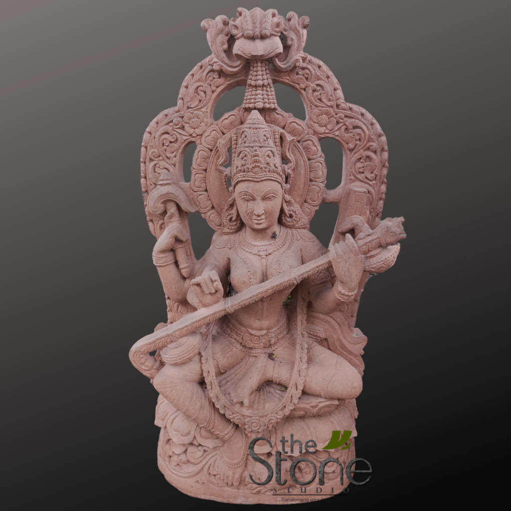 Saraswati Statue 3ft: Buy Beautiful Idol - The Stone Studio