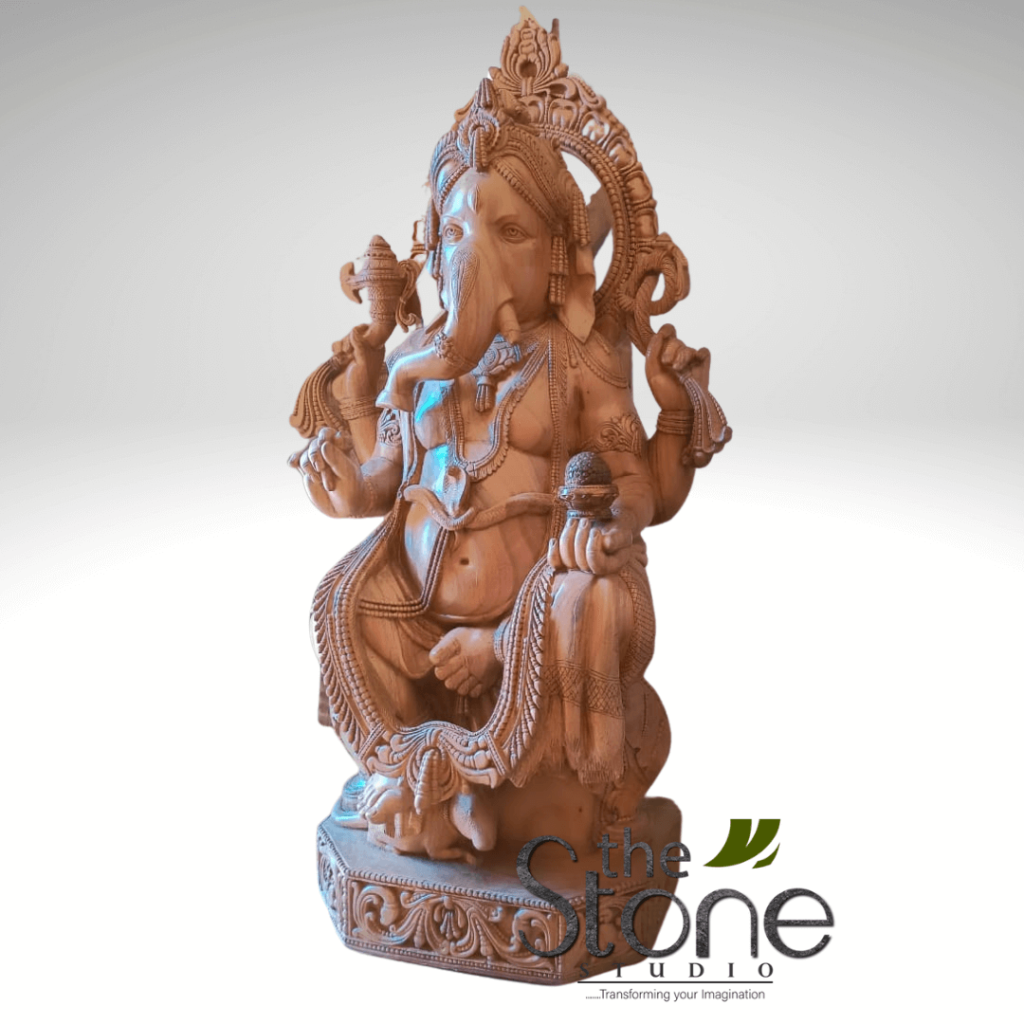 Wooden Ganesha Statue 4.5ft: Buy Best Wood - The Stone Studio
