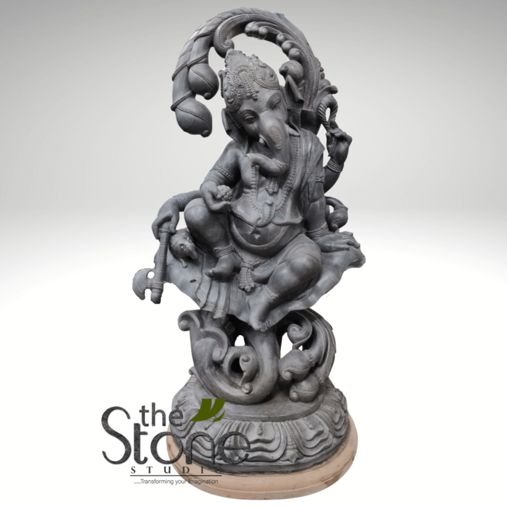 Black Ganesha 2.5ft: Buy Intricate Beauty - The Stone Studio