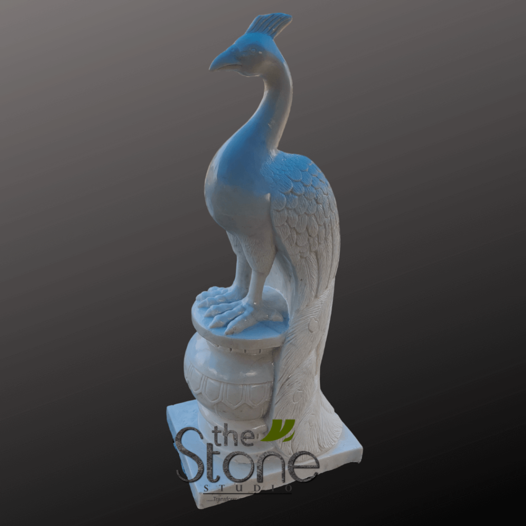 Peacock Statue 3.5ft: Buy Elegant Garden Bird - The Stone Studio
