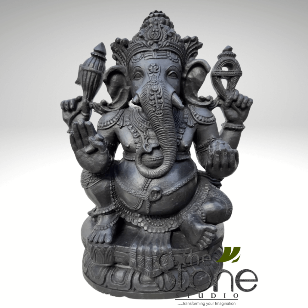 Black Ganesh Murti 2ft: Buy Beautiful Ganesha - The Stone Studio