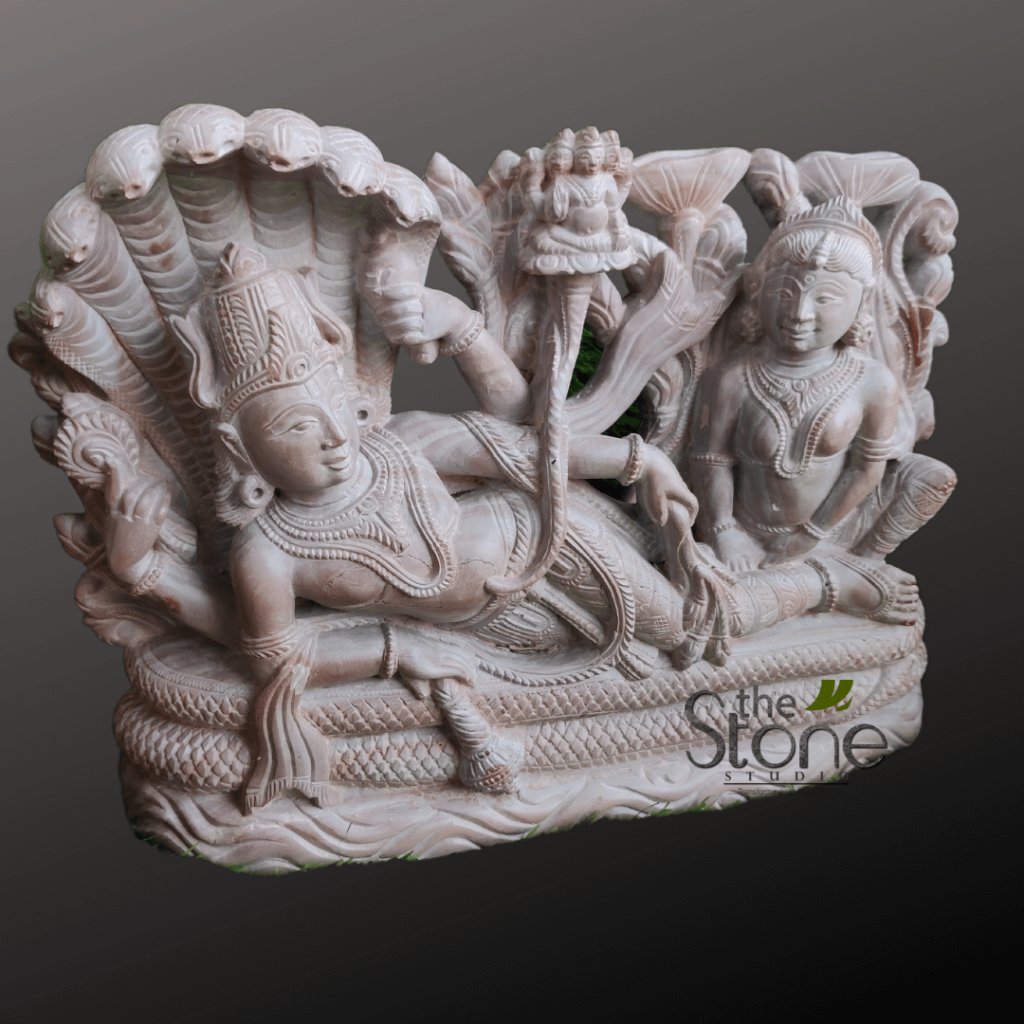 Sleeping Vishnu Statue 12": Buy Elegant Art - The Stone Studio