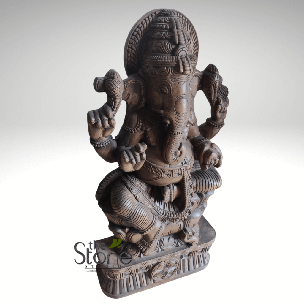 Wooden Ganesh Statue 3 feet: Buy Best Now - The Stone Studio