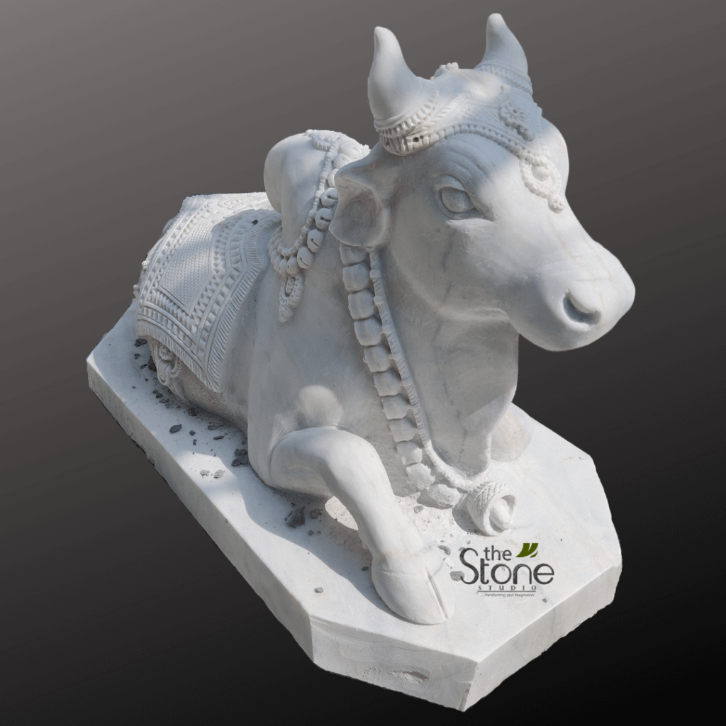 Nandi Marble 2.5ft: Buy Best Carved Nandi - The Stone Studio