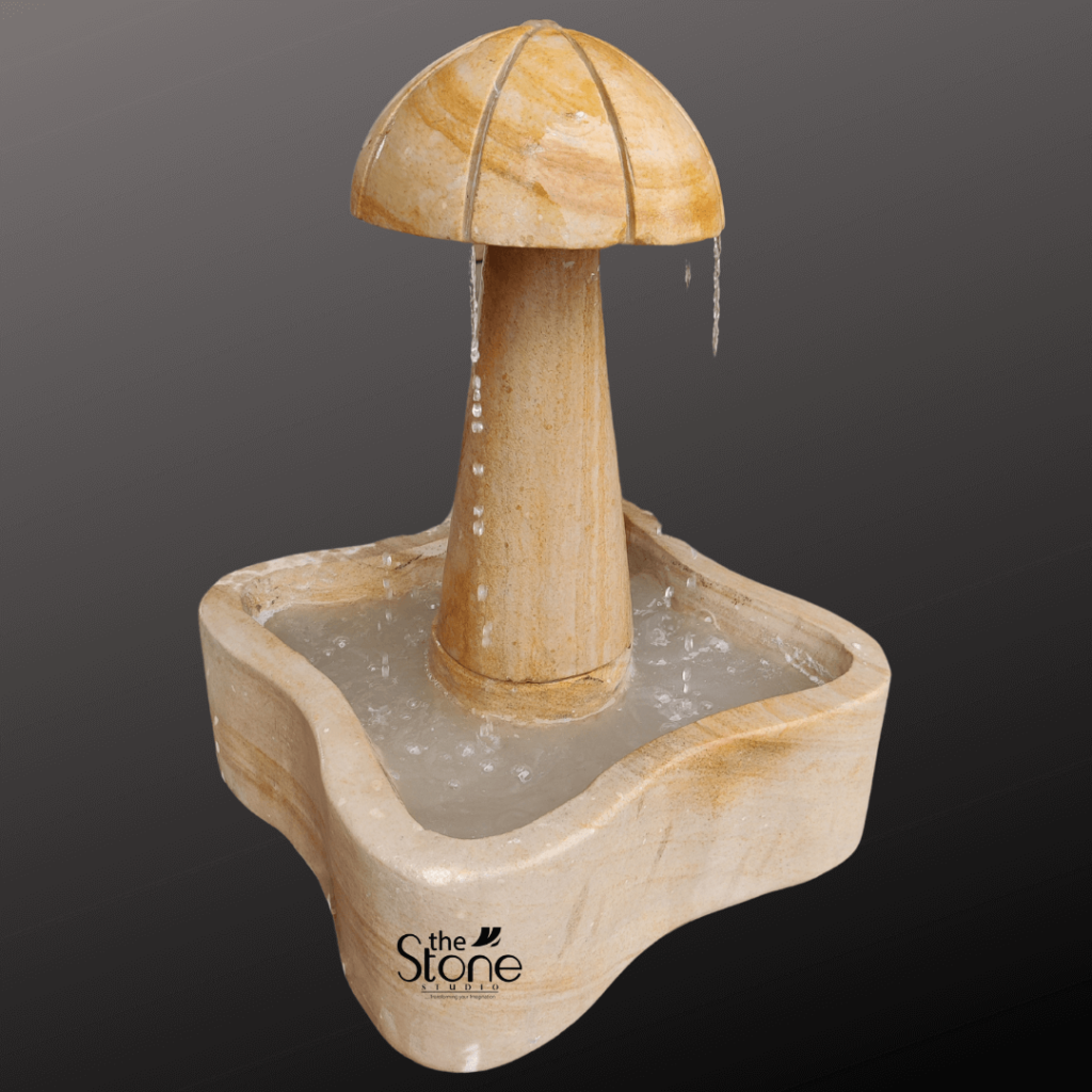 Mushroom Water Fountain 18": Buy Best Decor - The Stone Studio