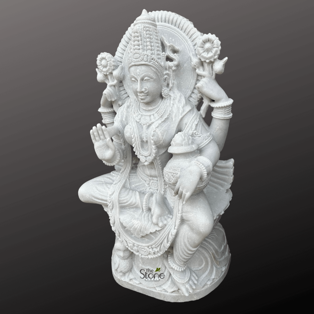 Lakshmi Idol Marble 3ft: Buy Best Maa Idol - The Stone Studio