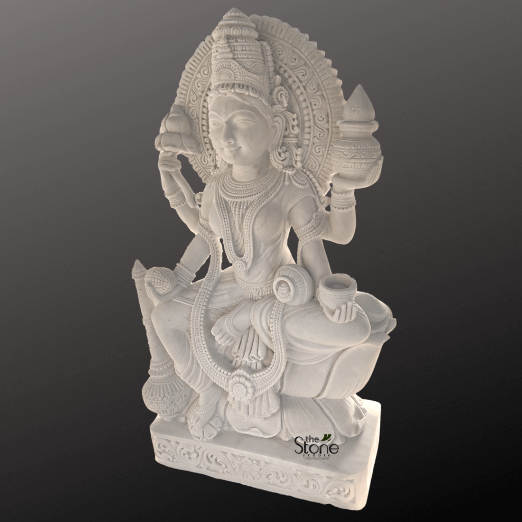 Marble Lakshmi Idol 4ft: Buy Best Idols - The Stone Studio
