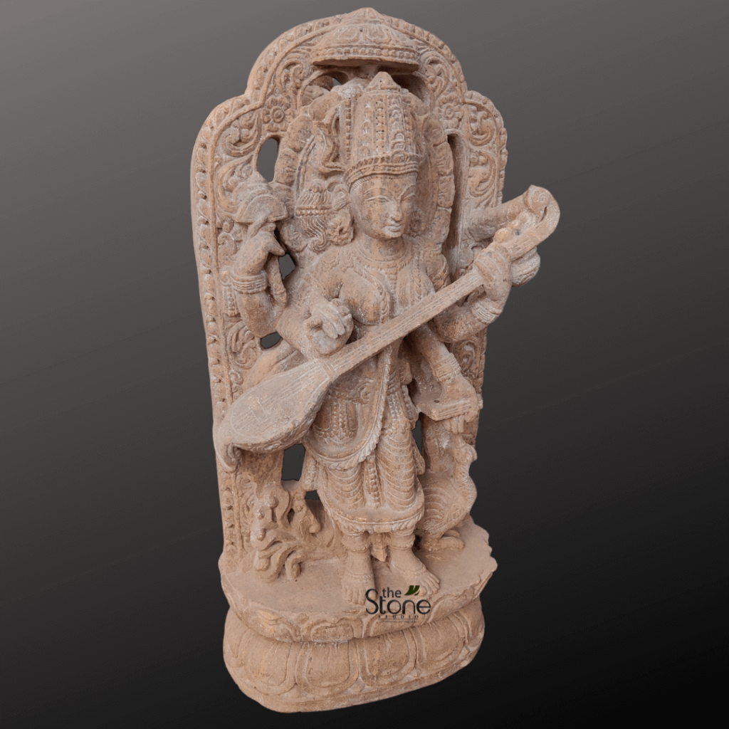 Saraswati Idol Stone 2.5ft: Buy Best Maa Idol - The Stone Studio