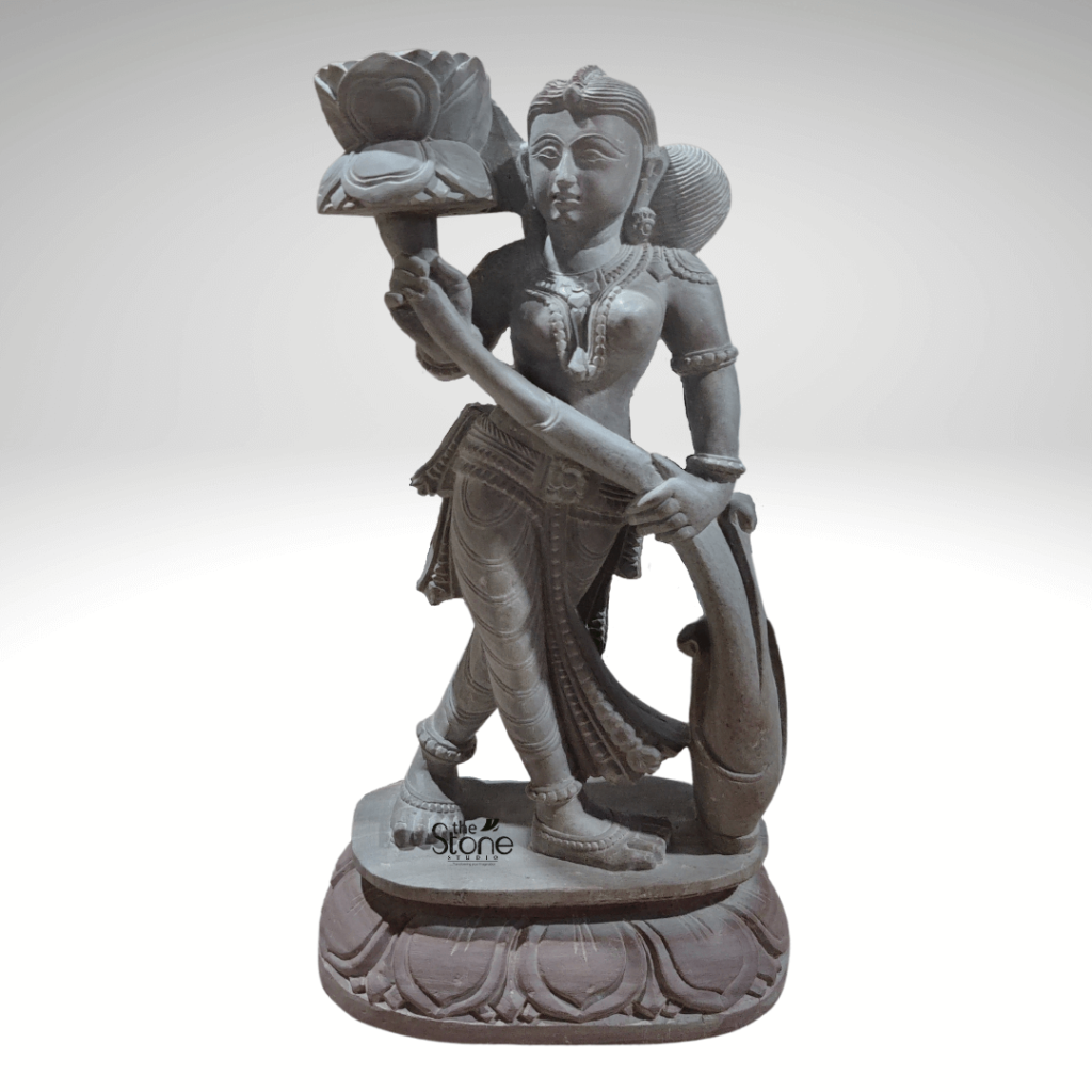 Lady Candle Holder 12": Buy Best Puja Items - The Stone Studio