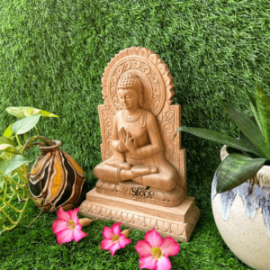 Buddha Wood Statue 12": Buy Best Wood Idol - The Stone Studio