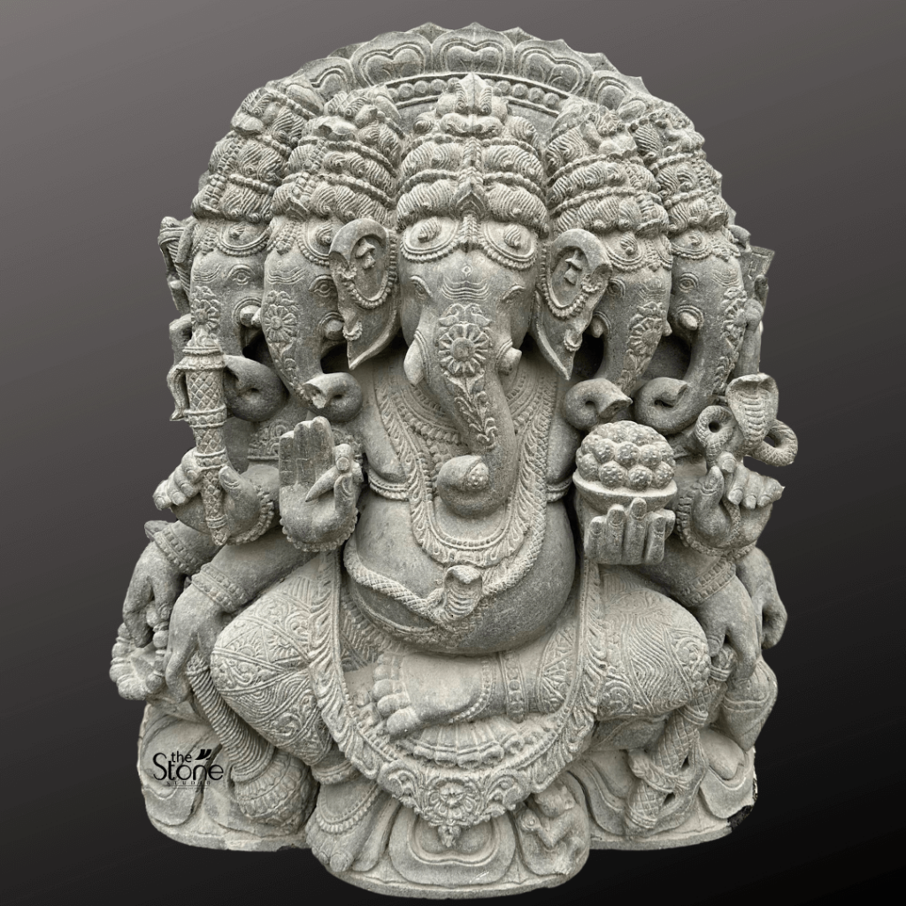 Five-headed Ganesha Statue 32": Buy Best Idol - The Stone Studio