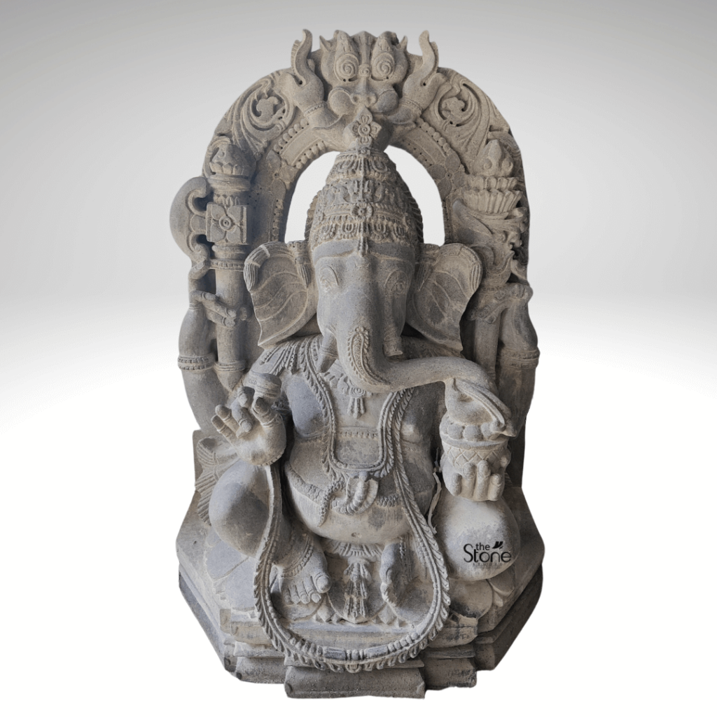 Grey Ganesha Statue 2.5ft: Buy Best Ganapathi - The Stone Studio