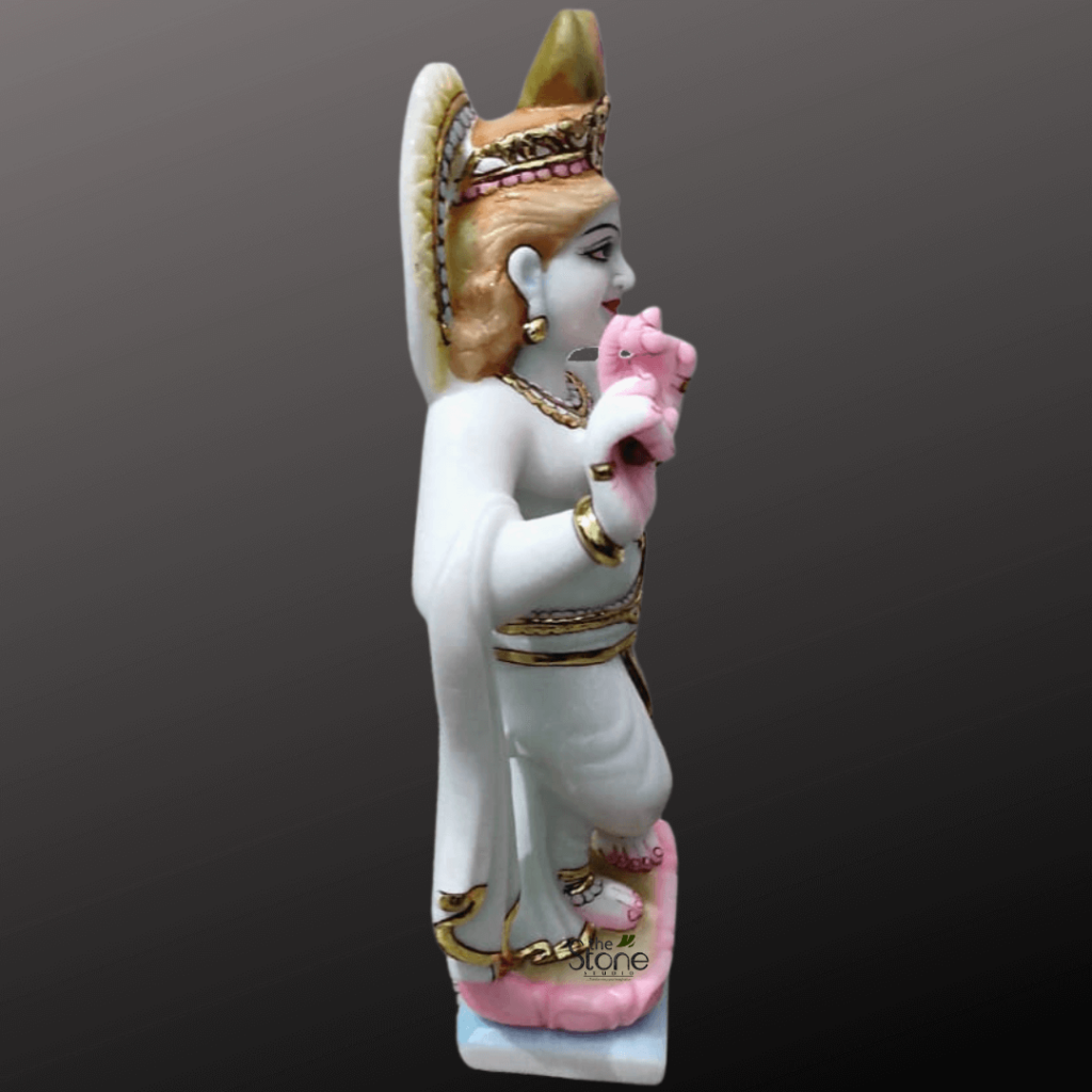 Marble Krishna Idol 18": Buy The Best God - The Stone Studio
