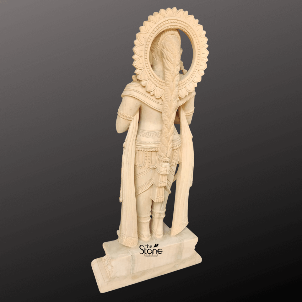 Wooden Lady Statue for Interior Decor 2ft - The Stone Studio