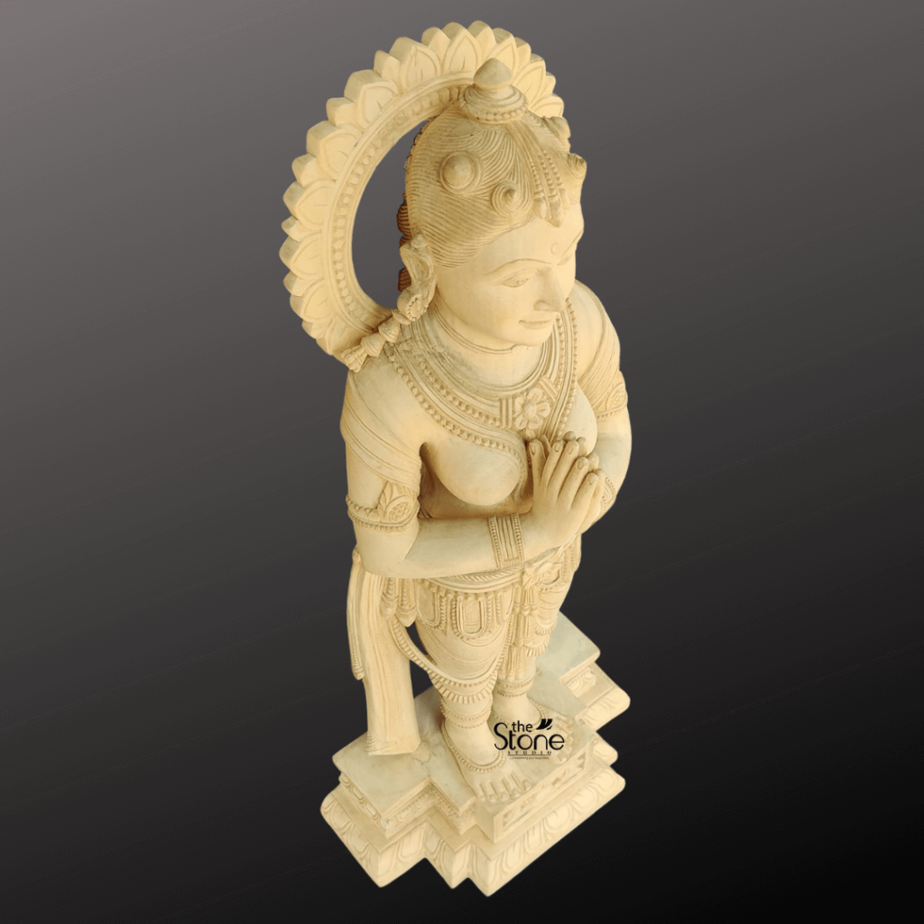 Wooden Lady Statue for Interior Decor 2ft - The Stone Studio