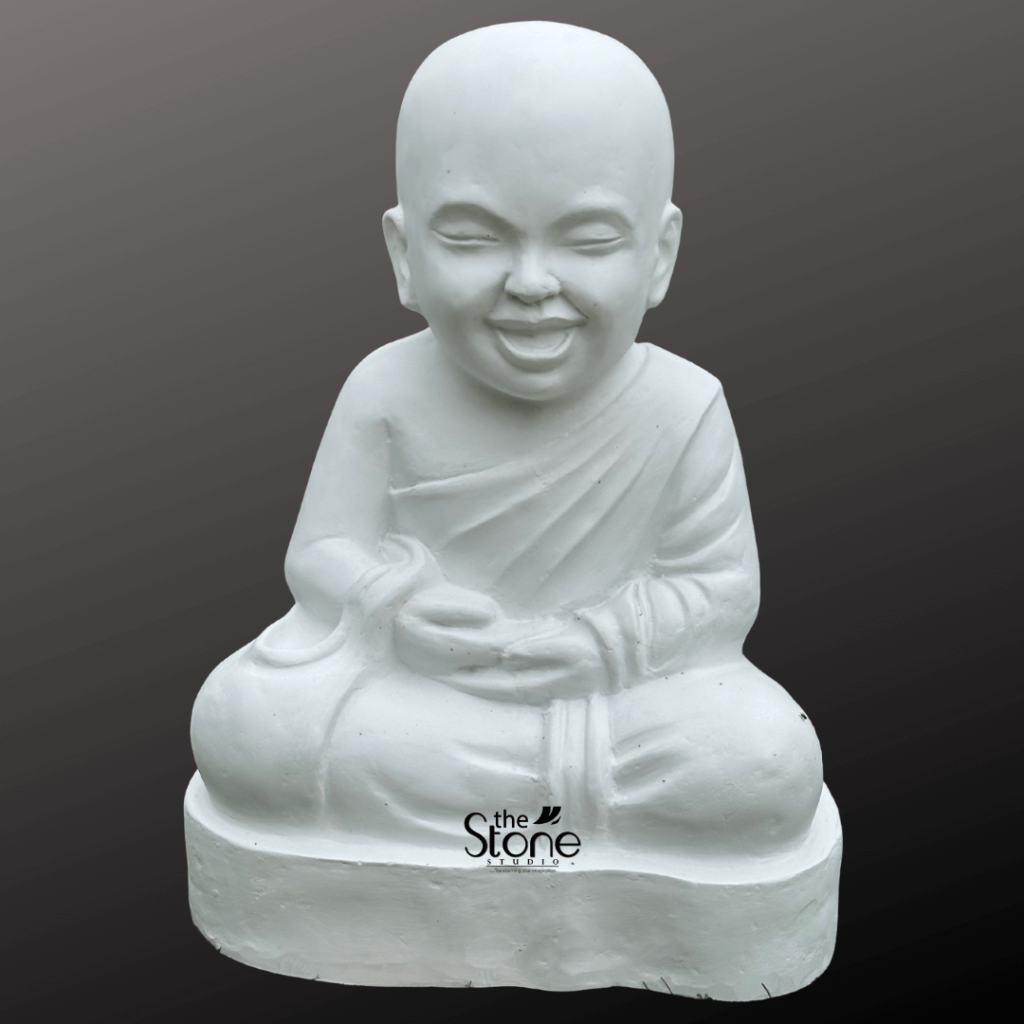 Laughing Buddha Baby Monk Statue 1.5ft: Buy! - The Stone Studio