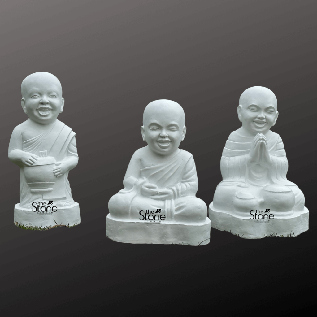 Laughing Buddha Baby Monk Statue 1.5ft: Buy! - The Stone Studio