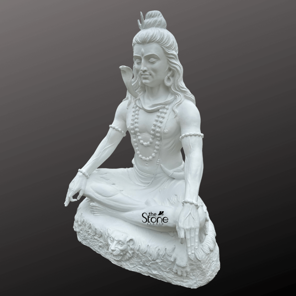 White Shiva Statue 6ft: Buy Best Sculpture - The Stone Studio