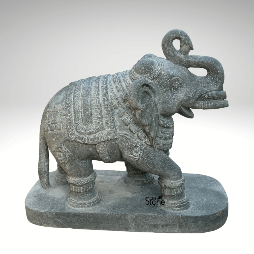 Black Stone Elephant Statue 21": Buy Best - The Stone Studio