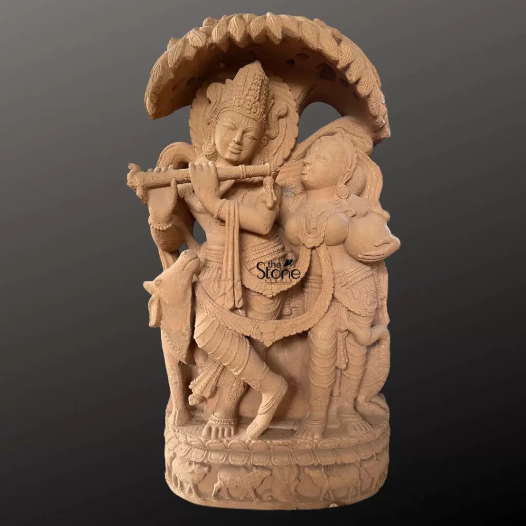 Radha Krishna Under Kadamba Tree 3ft Statue - The Stone Studio