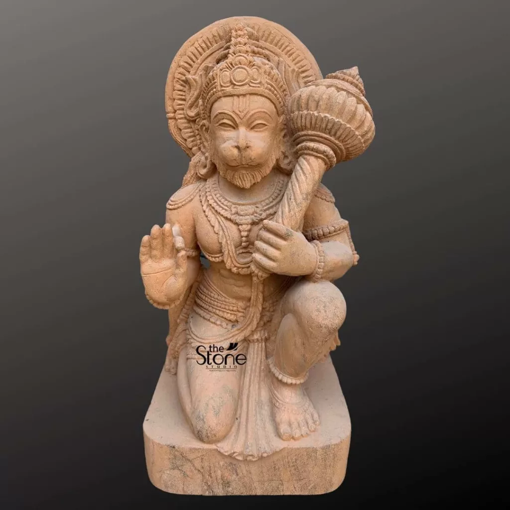 Sitting Hanuman Stone Statue 27": Buy Best - The Stone Studio