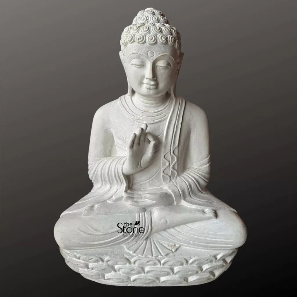 2 Feet White Buddha Statue: Buy Best Idol - The Stone Studio