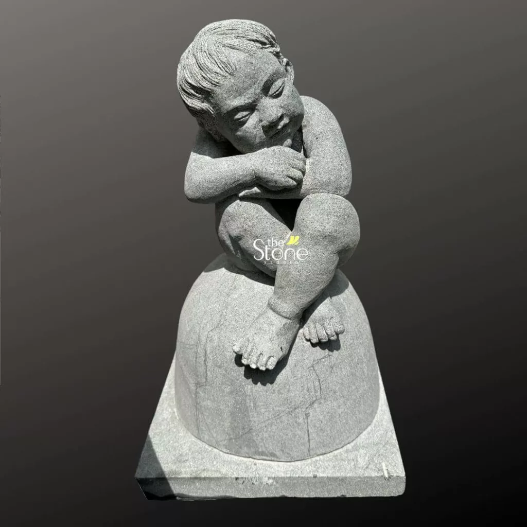 Sitting Boy Stone Statue 20": Buy Best Idol - The Stone Studio