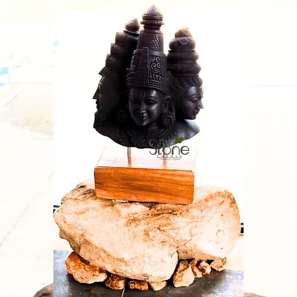 Tridev Bust Statue 2ft: Buy Best centrepieces - The Stone Studio