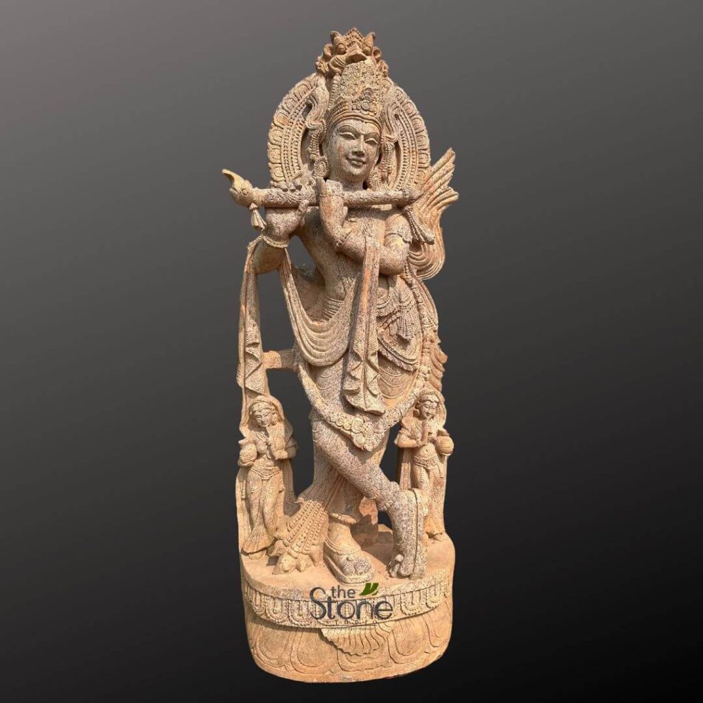 Stone Krishna Idol 6ft: Buy Best Lord Krishna - The Stone Studio