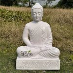 Buy Best White Buddha Sculpture for home 28" - The Stone Studio