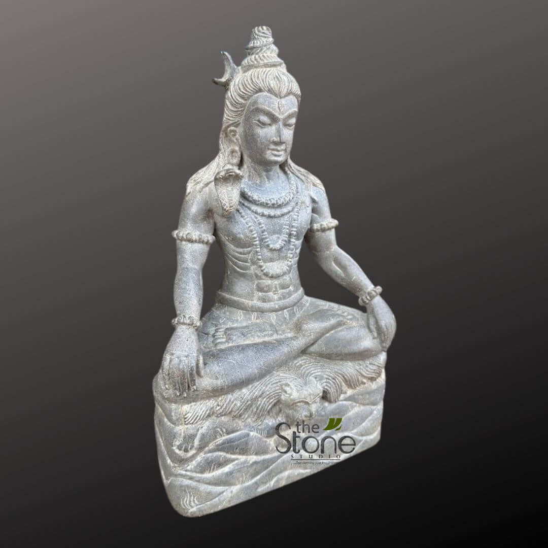 1 feet Shiva Stone Statue: Buy Best Now - The Stone Studio