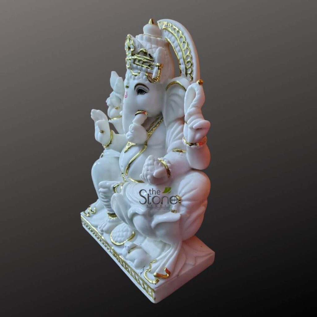 1.5 feet marble ganesha statue: Buy Best - The Stone Studio