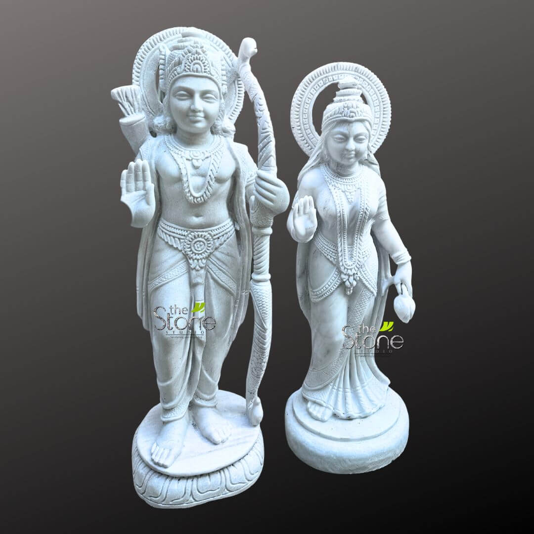 Marble Ram Sita Statue 3ft: Buy Best Idol - The Stone Studio