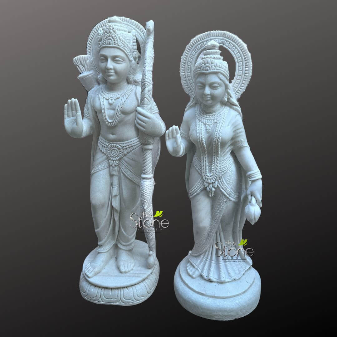 Marble Ram Sita Statue 3ft: Buy Best Idol - The Stone Studio