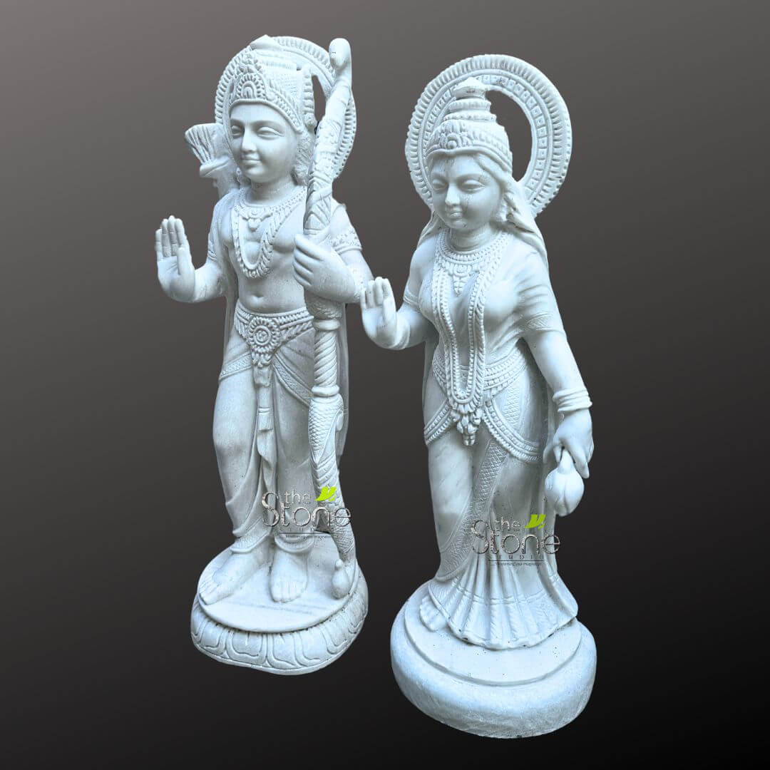 Marble Ram Sita Statue 3ft: Buy Best Idol - The Stone Studio